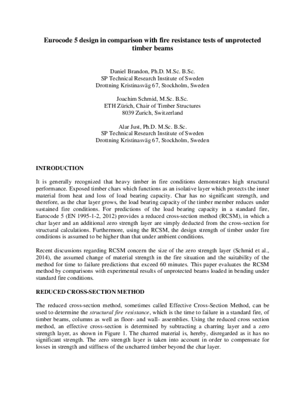 (PDF) Eurocode 5 design in comparison with fire resistance tests of ...