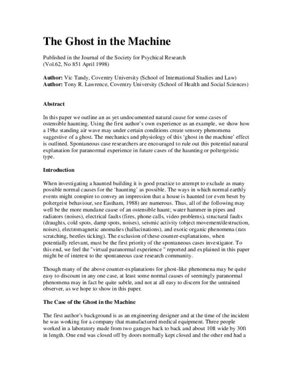 (PDF) The Ghost in the Machine