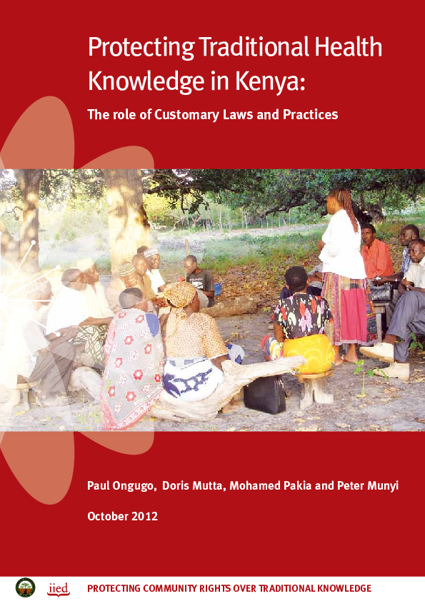 (PDF) Protecting Traditional Health Knowledge in Kenya : the role of ...