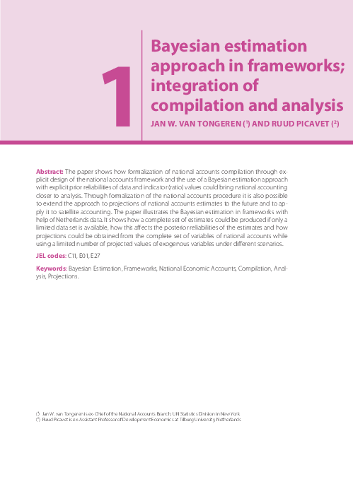 (PDF) 1 Bayesian estimation approach in frameworks ; integration of compilation and analysis