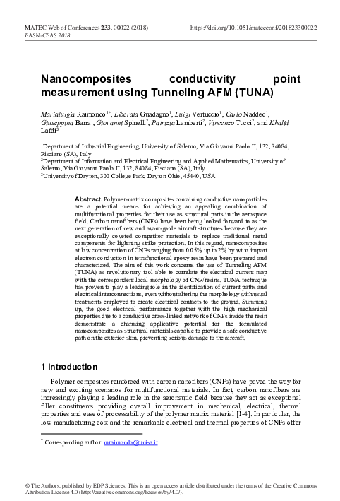 (PDF) Nanocomposites conductivity point measurement using Tunneling AFM ...