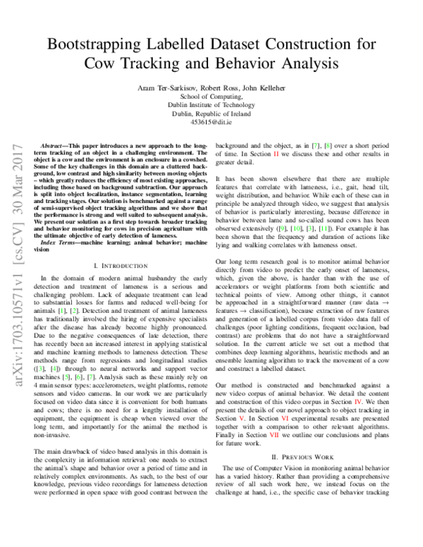 (PDF) Bootstrapping Labelled Dataset Construction for Cow Tracking and ...