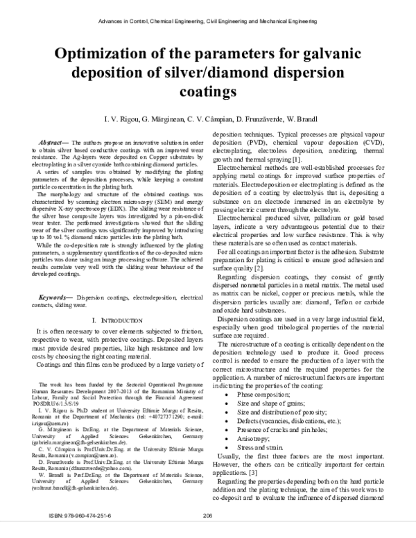 (PDF) Optimization of the parameters for galvanic deposition of silver ...