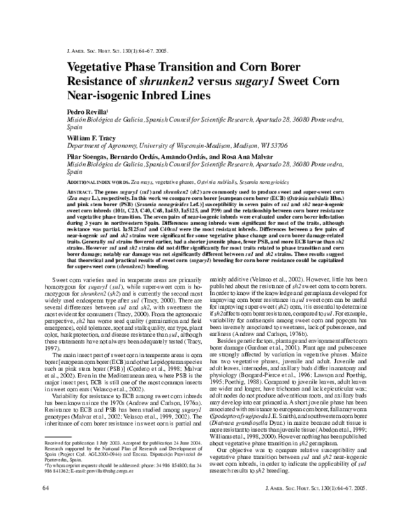 (PDF) Vegetative Phase Transition and Corn Borer Resistance of ...