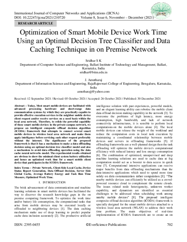 (PDF) Optimization of Smart Mobile Device Work Time Using an Optimal Decision Tree Classifier ...