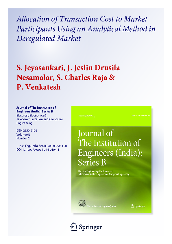 (PDF) Allocation of Transaction Cost to Market Participants Using an ...