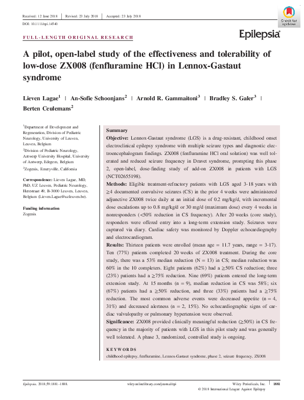(PDF) A pilot, open-label study of the effectiveness and tolerability ...