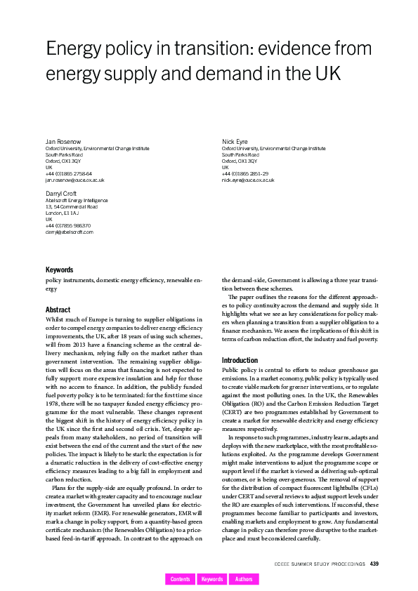 (PDF) Energy policy in transition: evidence from energy supply and ...