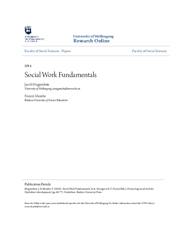 (PDF) Social Work Fundamentals