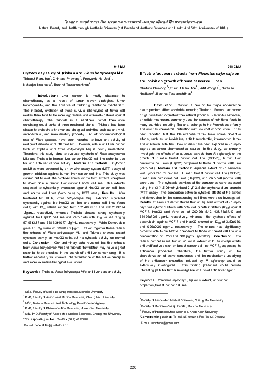 (PDF) Cytotoxicity study of Triphala and Ficus botryocarpa Miq