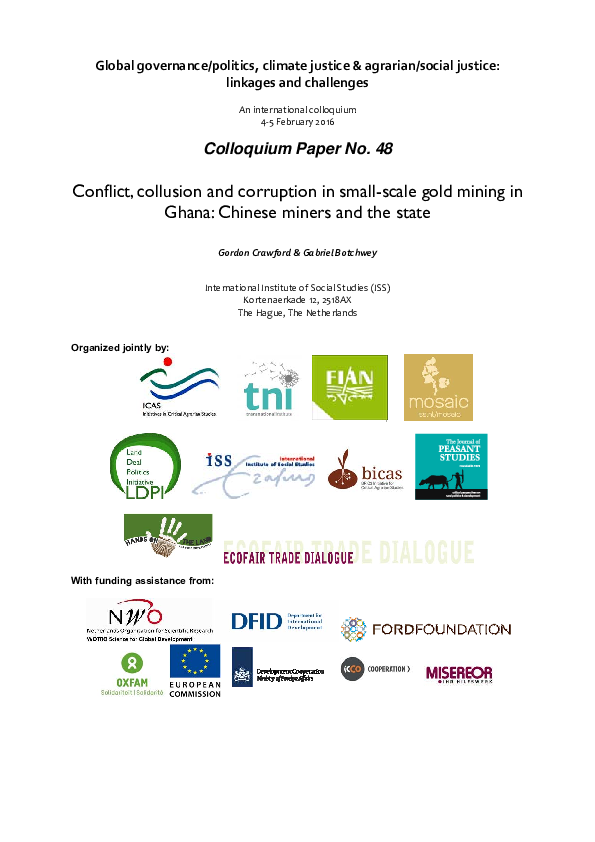 (PDF) Conflict, collusion and corruption in small-scale gold mining in ...