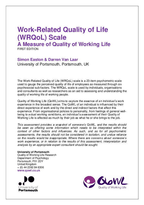 (PDF) Work-Related Quality of Life Scale
