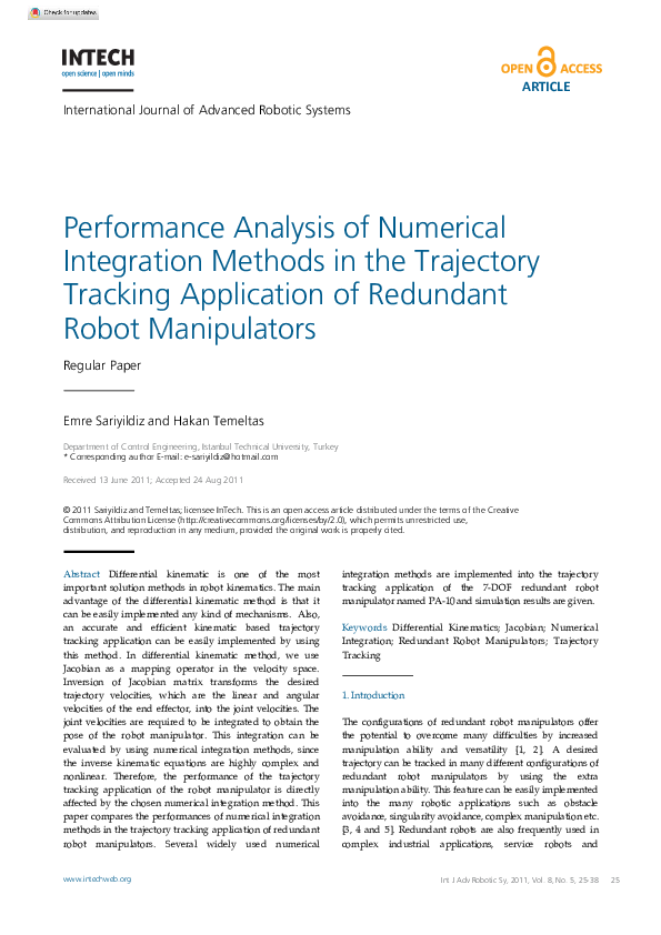 (PDF) Performance Analysis of Numerical Integration Methods in the ...