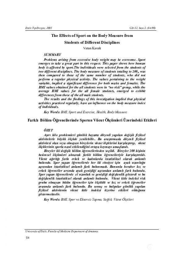 (PDF) The Effects of Sport on the Body Measure from Students of ...