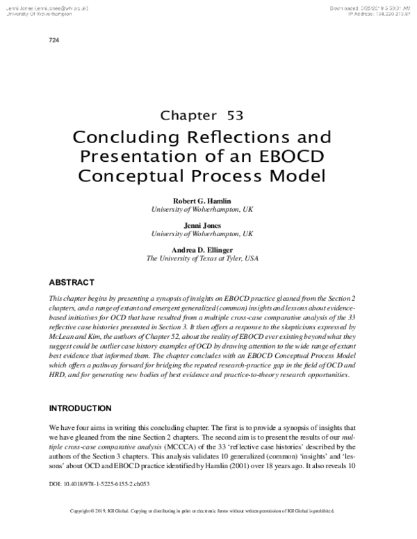 (PDF) Concluding Reflections and Presentation of an EBOCD Conceptual Process Model | Jenni Jones ...