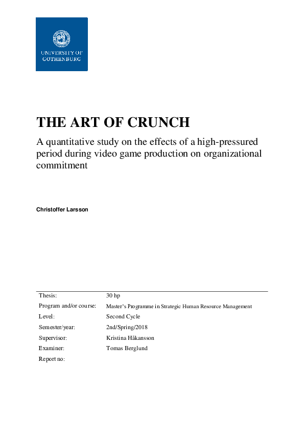 (PDF) THE ART OF CRUNCH - A quantitative study on the effects of a high ...