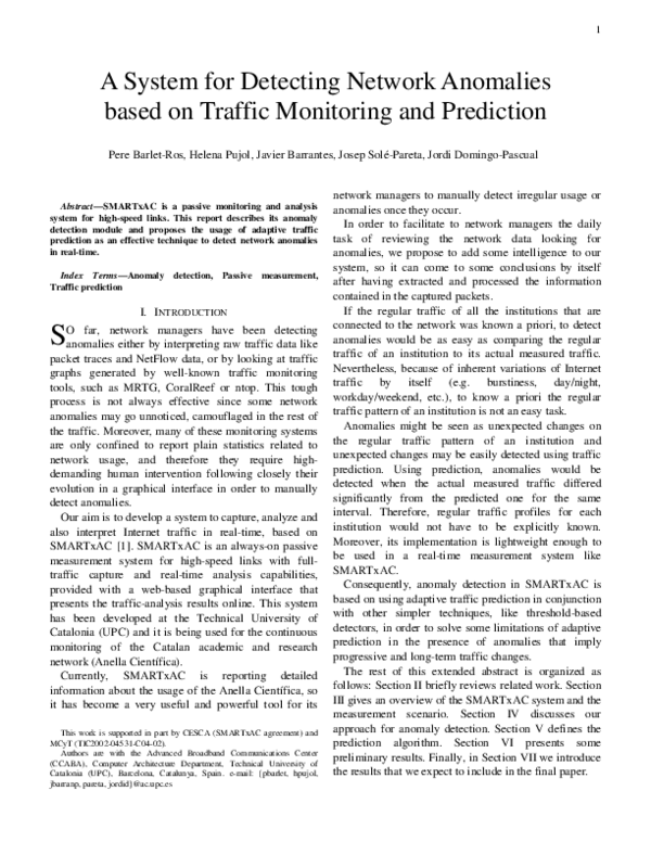 (PDF) A System for Detecting Network Anomalies based on Traffic ... (PDF) A System for Detecting Network Anomalies based on Traffic ...