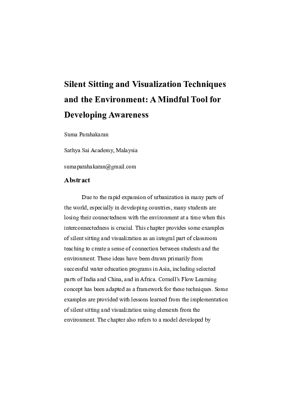 (PDF) Silent Sitting and Visualization Techniques and the Environment ...