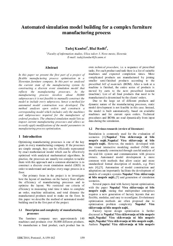 (PDF) Automated simulation model building for a complex furniture ...