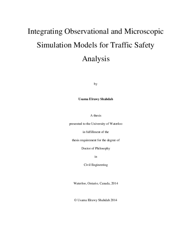 (PDF) Integrating Observational and Microscopic Simulation Models for ...