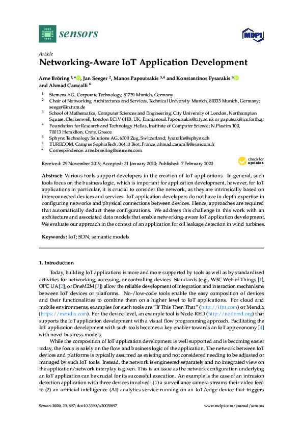 (PDF) Networking-Aware IoT Application Development
