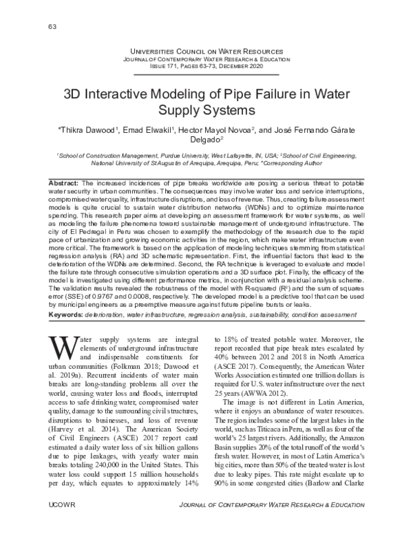 (PDF) 3D Interactive Modeling of Pipe Failure in Water Supply Systems