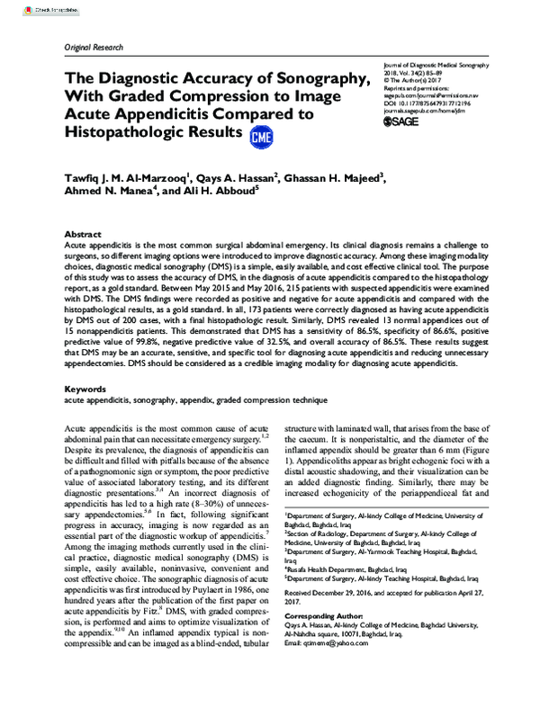 (PDF) The Diagnostic Accuracy of Sonography, With Graded Compression to ...