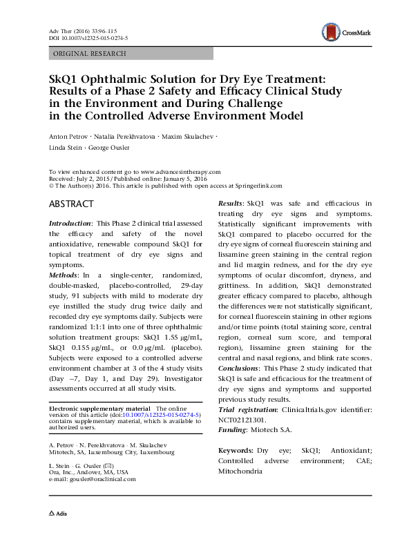 (PDF) SkQ1 Ophthalmic Solution for Dry Eye Treatment: Results of a ...