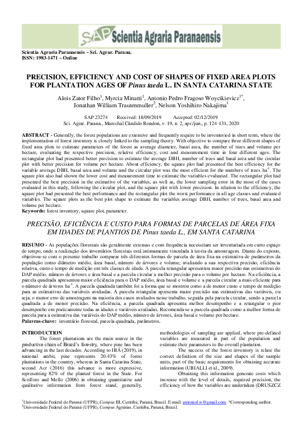 (PDF) Precision, efficiency and cost of shapes of fixed area plots for ...