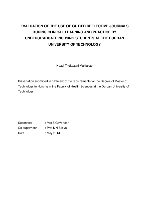 (PDF) Evaluation of the use of guided reflective journals during ...