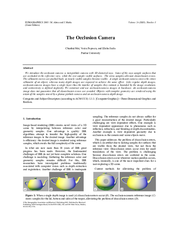 (PDF) The Occlusion Camera
