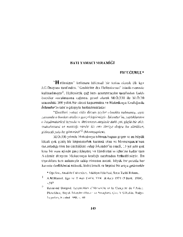 (PDF) Elif ugurlu, batı yamacı seramiği