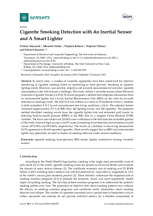 (PDF) Cigarette Smoking Detection with An Inertial Sensor and A Smart ...