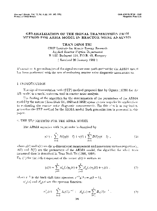 (PDF) Generalization of the signal transmission path method for ARMA ...