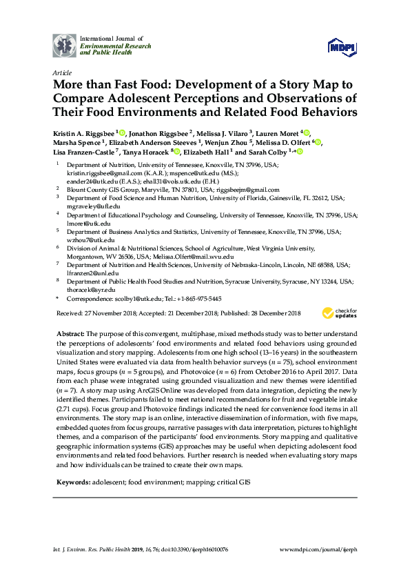 (PDF) More than Fast Food: Development of a Story Map to Compare ...