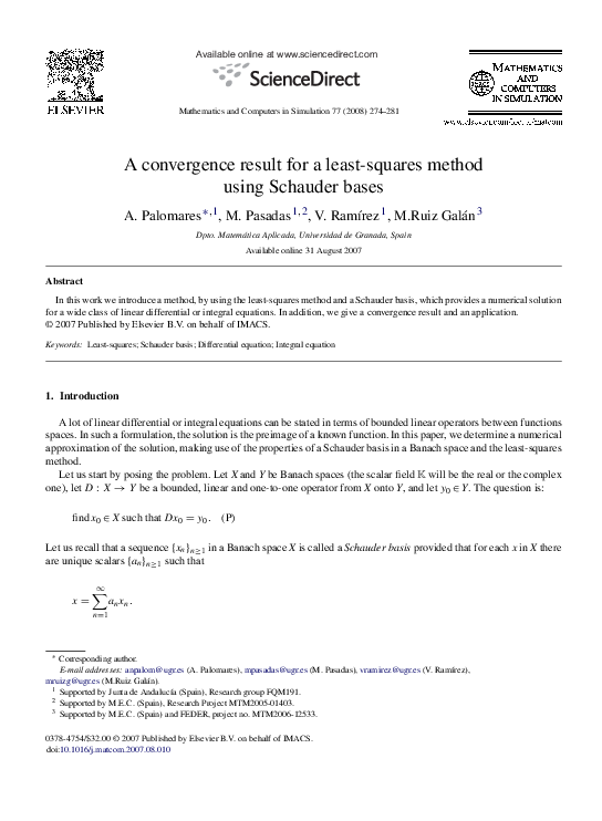 (PDF) A convergence result for a least-squares method using Schauder bases