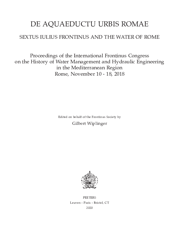 (PDF) The Distribution of Aqua Claudia and Anio Novus in Rome