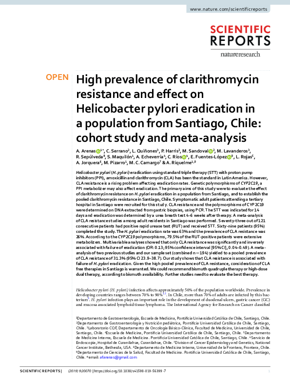 (PDF) High prevalence of clarithromycin resistance and effect on ...