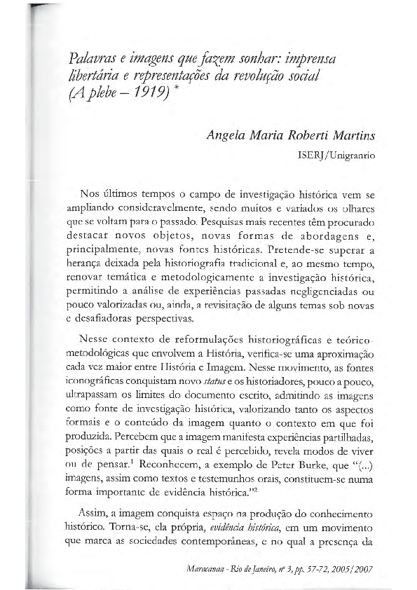 (PDF) Palavras e imagens que fazem sonhar: imprensa libertária e ...
