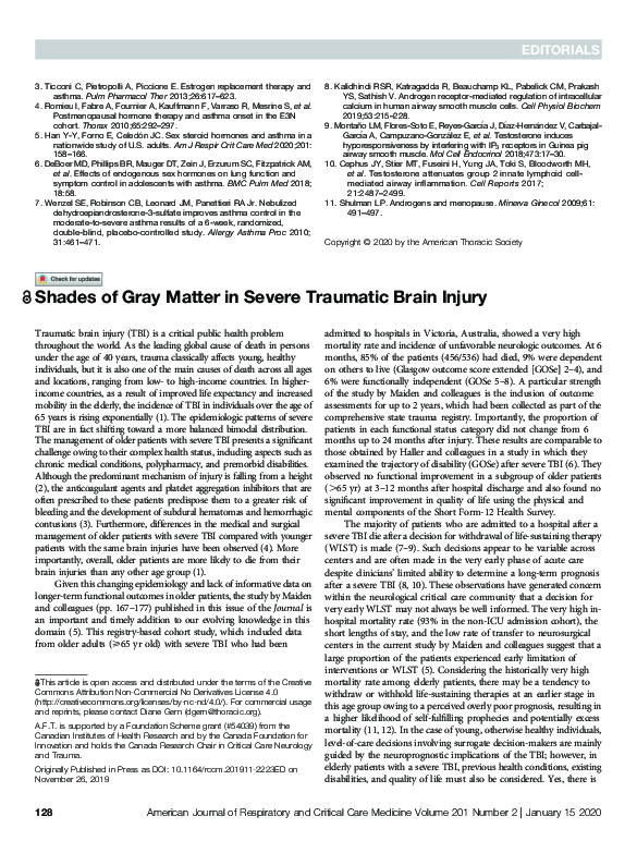 (PDF) Shades of Gray Matter in Severe Traumatic Brain Injury