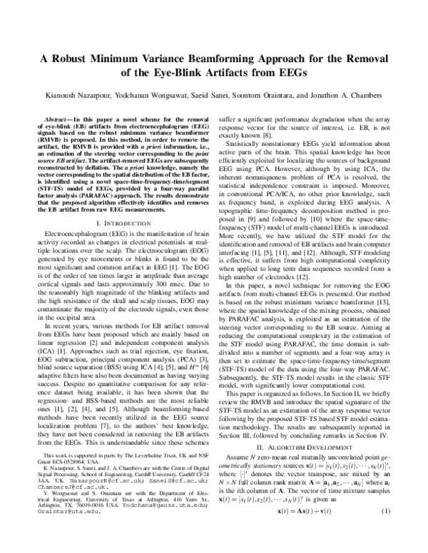 (PDF) A robust minimum variance beamforming approach for the removal of the eye-blink artifacts ...