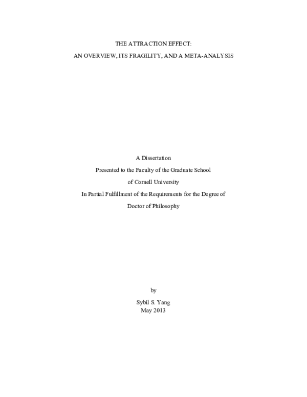 (PDF) The Attraction Effect: An Overview, Its Fragility, and a Meta ...
