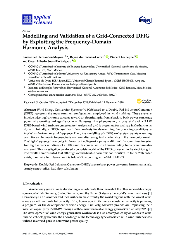 (PDF) Modelling and Validation of a Grid-Connected DFIG by Exploiting the Frequency-Domain ...