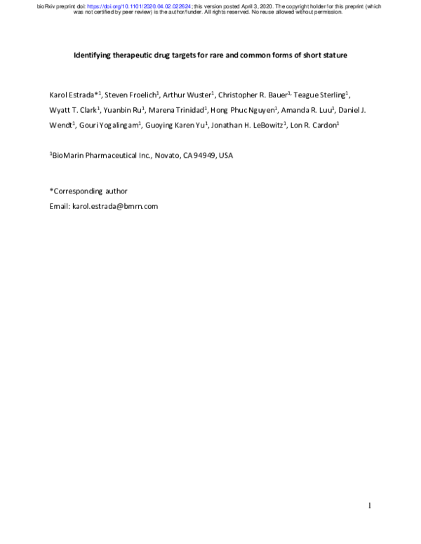 (PDF) Identifying therapeutic drug targets for rare and common forms of ...