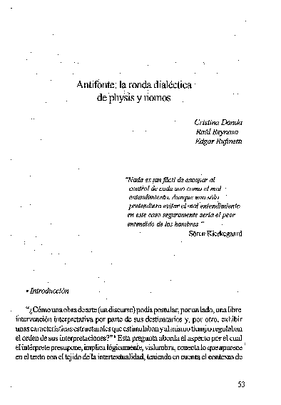 (PDF) Antifonte: la ronda dialéctica de physis y nomos