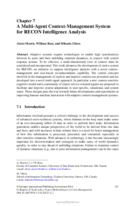 (PDF) A Multi-Agent Context-Management System for RECON Intelligence ...