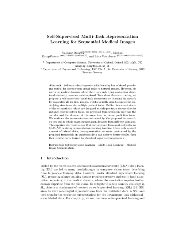 (PDF) Self-supervised Multi-task Representation Learning for Sequential ... (PDF) Self-supervised Multi-task Representation Learning for Sequential ...