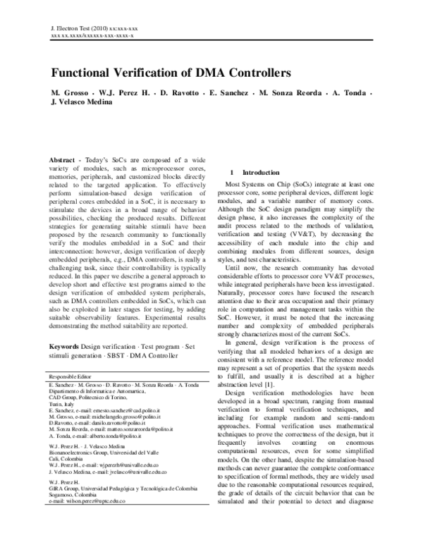 (PDF) Functional Verification of DMA Controllers