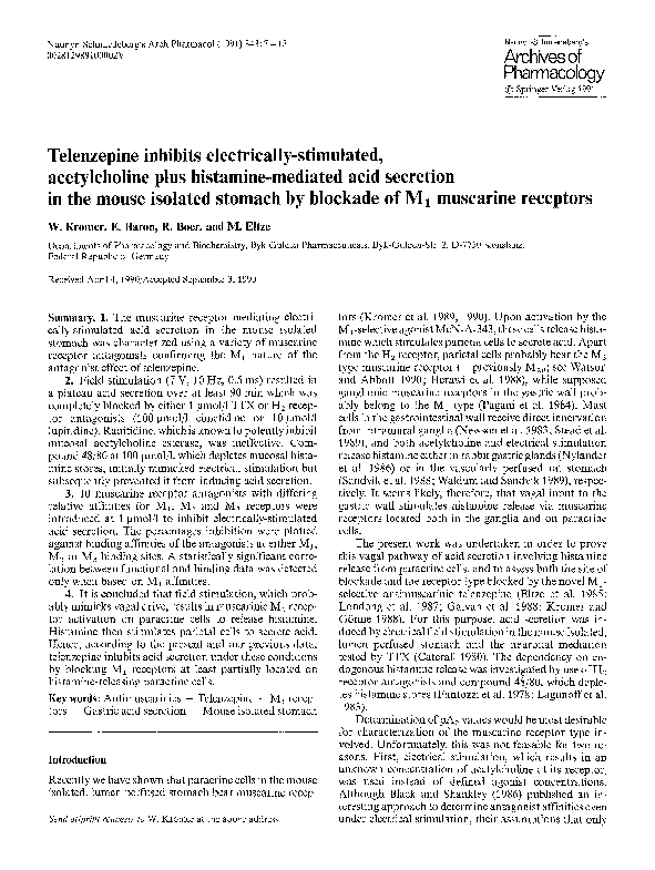 (PDF) Telenzepine inhibits electrically-stimulated, acetylcholine plus ...