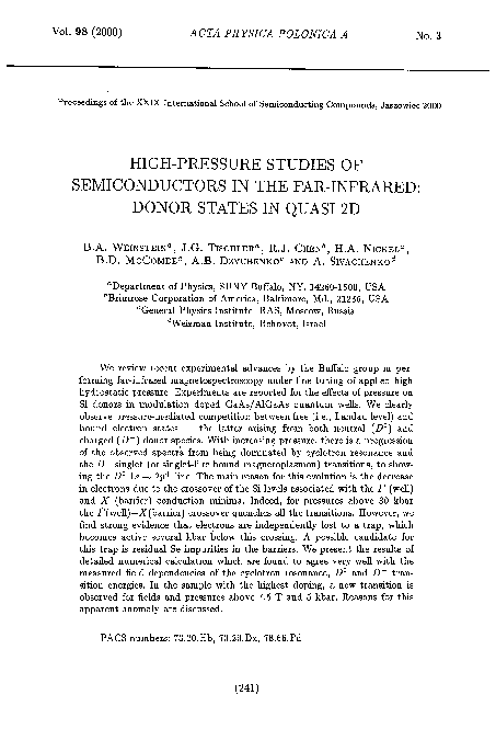 (PDF) High-Pressure Studies of Semiconductors in the Far-Infrared ...
